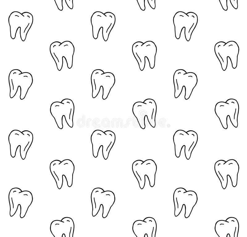 Vector Seamless Pattern of Tooth Stock Illustration - Illustration of ...
