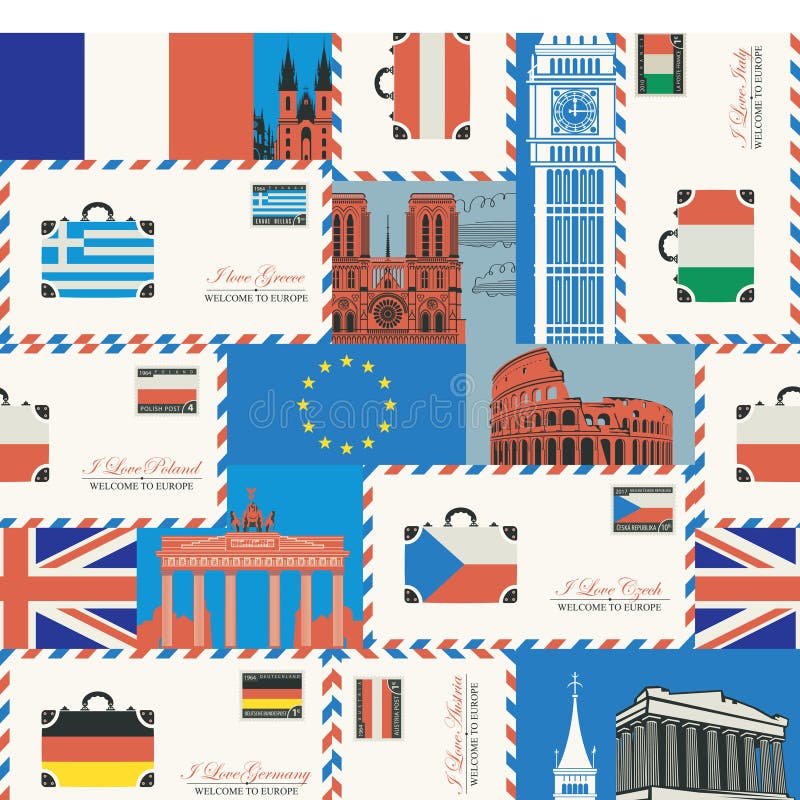 Vector Seamless Pattern on the Traveling Theme Stock Vector ...