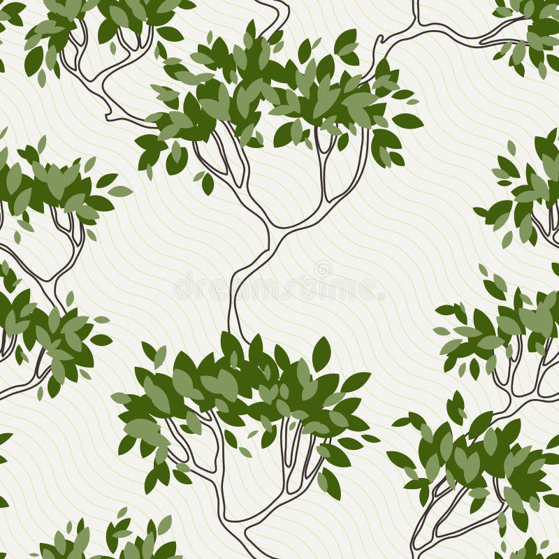 Vector Seamless Pattern of Tree Branches with Stock Vector ...