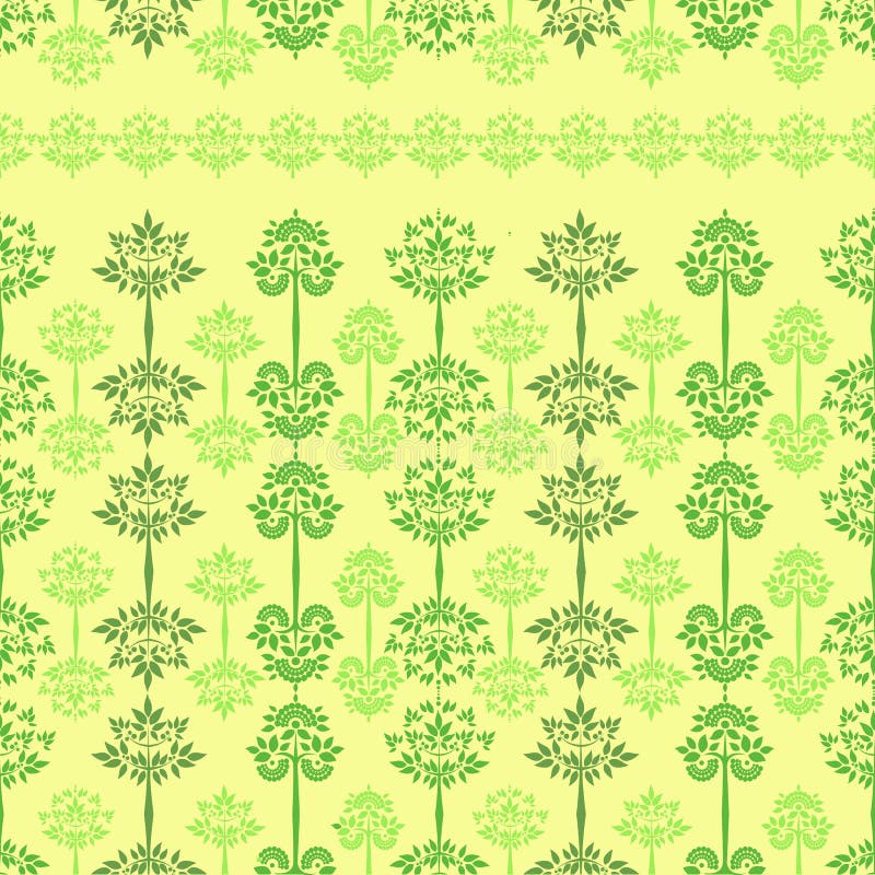 Vector Seamless Pattern with Trees Yellow Stock Vector - Illustration ...