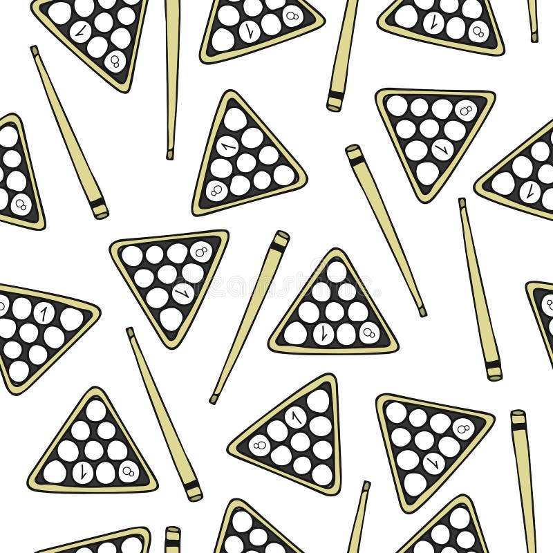 Vector Seamless Pattern , Triangle, Balls, Billiards Elements Stock ...
