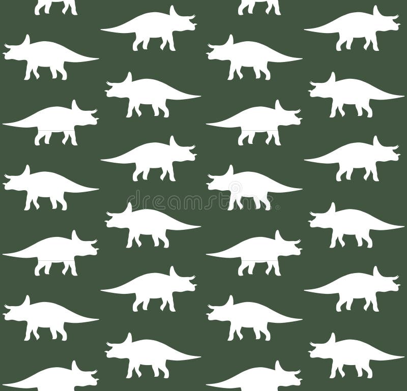 Vector Seamless Pattern of Triceratops Dinosaur Stock Vector ...