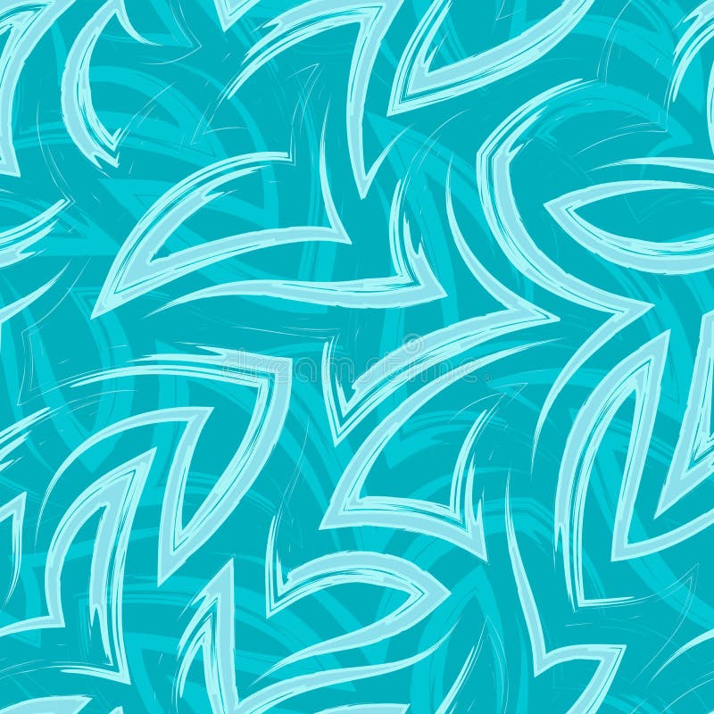 Vector Seamless Pattern of Turquoise Zigzags and Corners. Vector ...
