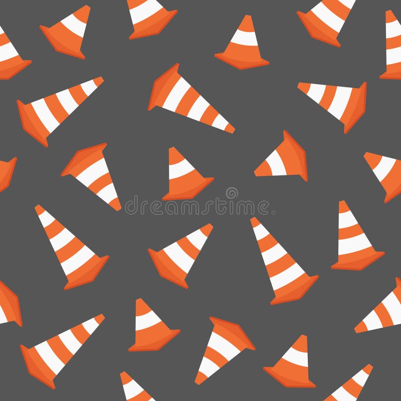 Vector Seamless Pattern, Types of Traffic Cones, Different Sizes and ...
