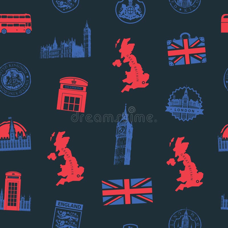 Vector Seamless Pattern on the UK and London Theme Stock Vector ...