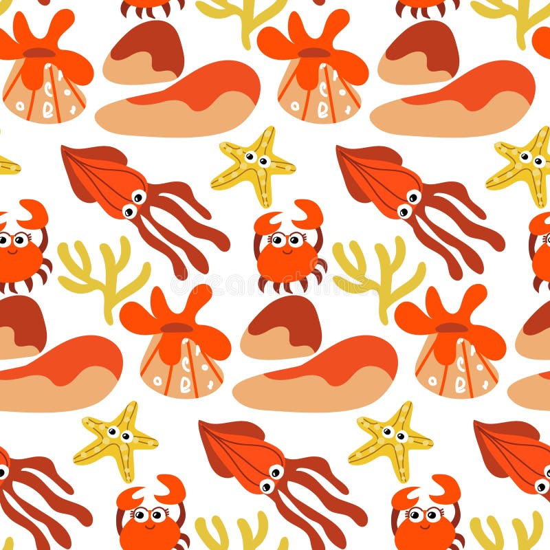 Yellow Squid Pattern Stock Illustrations – 130 Yellow Squid Pattern ...