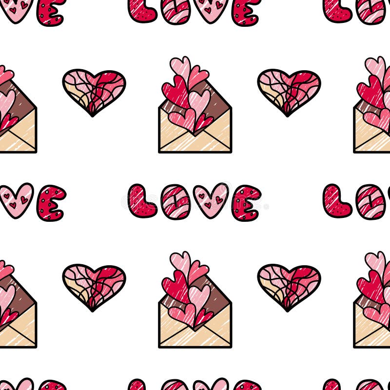Vector Seamless Pattern on Valentine S Day, February 14 Stock Vector ...