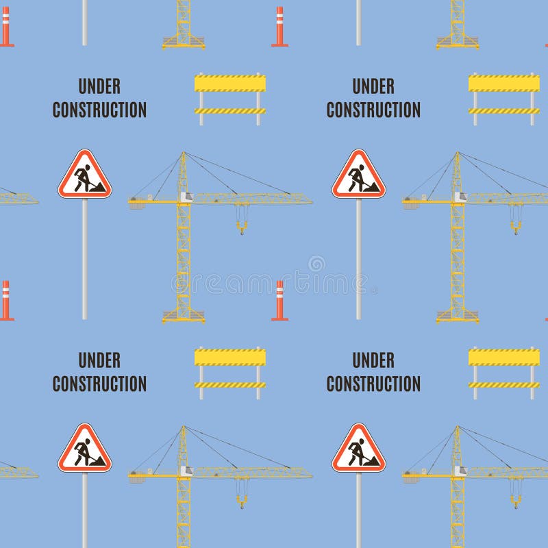 Vector Seamless Pattern with Various Construction Equipment Stock ...