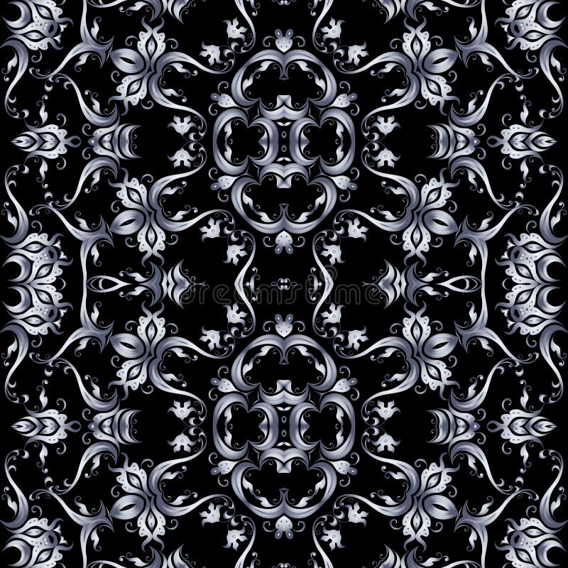 Vector Seamless Pattern in Victorian Style Stock Vector - Illustration ...