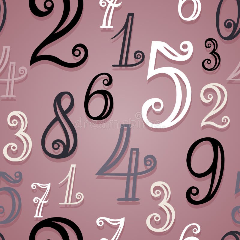 Vector Seamless Pattern with Vintage Numbers Stock Vector ...