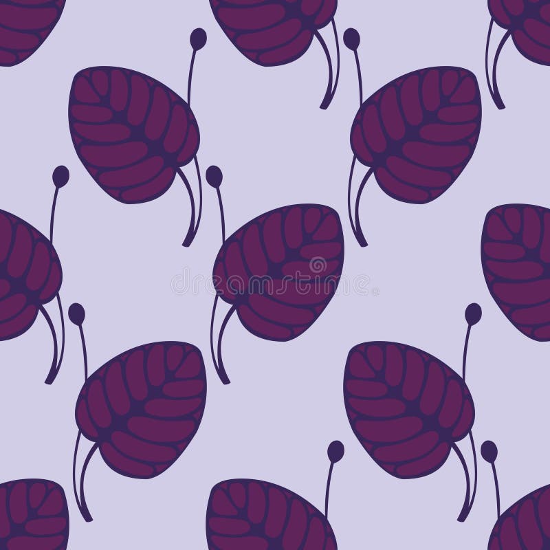 Vector Seamless Pattern with Violet Stylized Leaves Stock Vector ...
