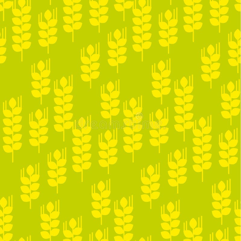 Vector Seamless Pattern with Wheat Ears and Grains Stock Vector ...