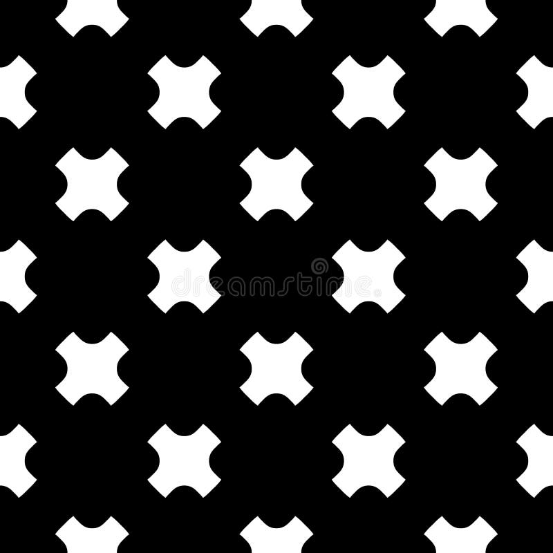 Vector Seamless Pattern, White Crosses on Black Background Stock Vector ...