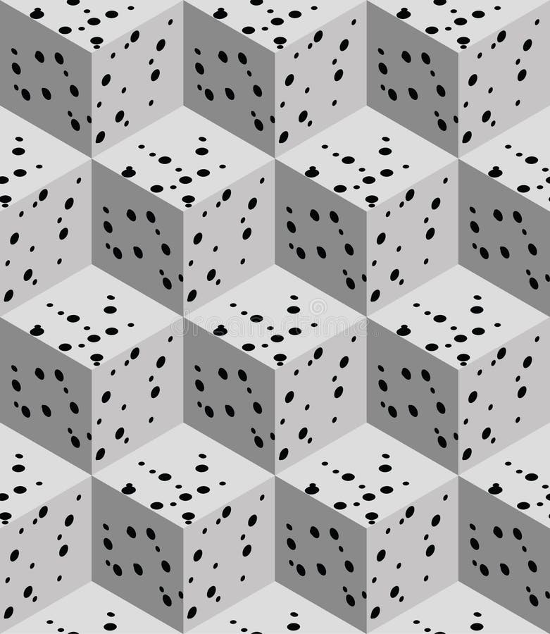 Vector Seamless Pattern of White Cubes with Black Spots Stock Vector ...