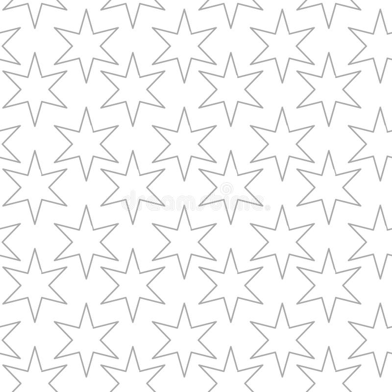 Vector Seamless Pattern White and Grey Stars. Background Illustration ...