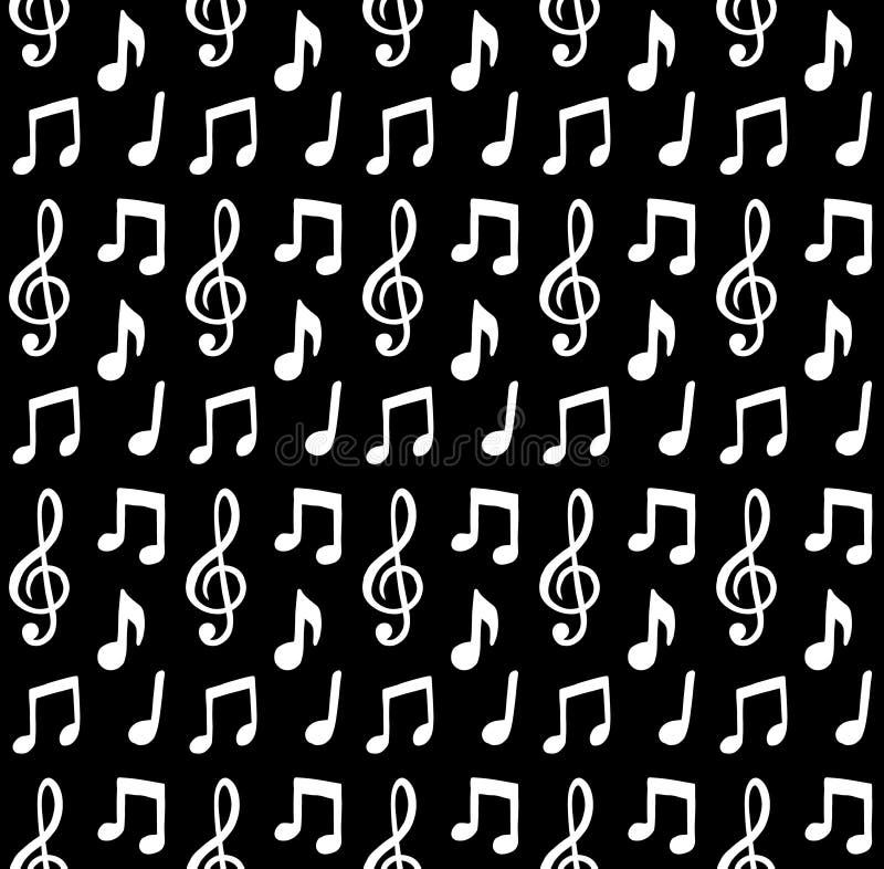 Vector Seamless Pattern of White Music Notes Stock Vector ...