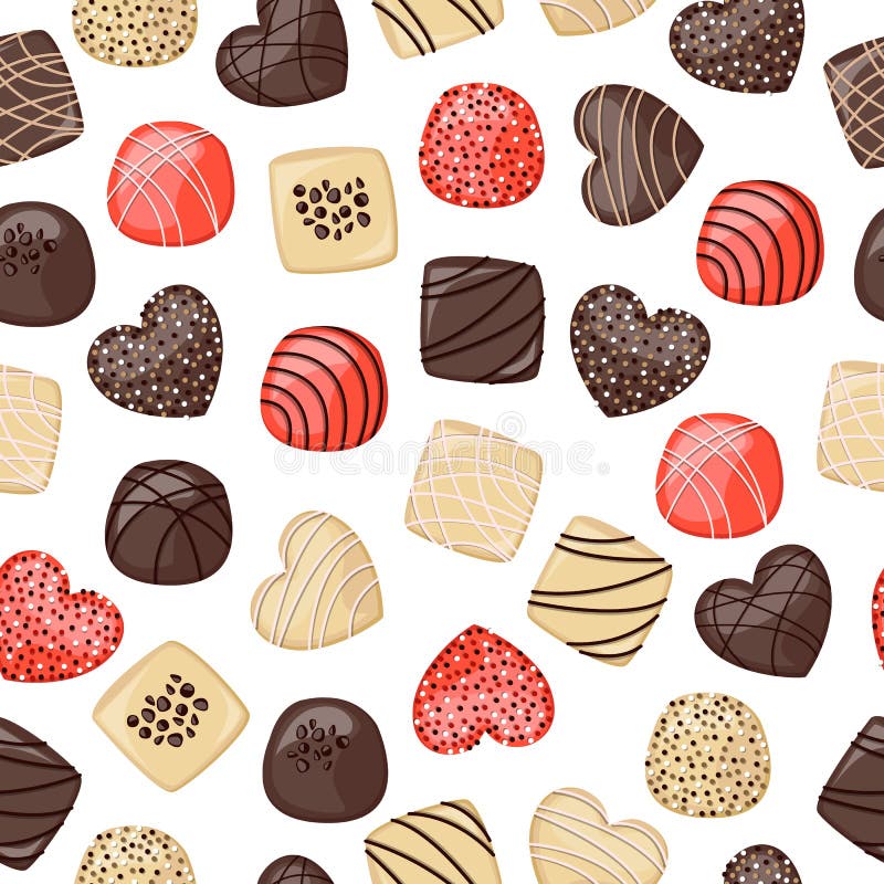 Vector Seamless Pattern of White, Orange and Dark Glitter Chocolate ...