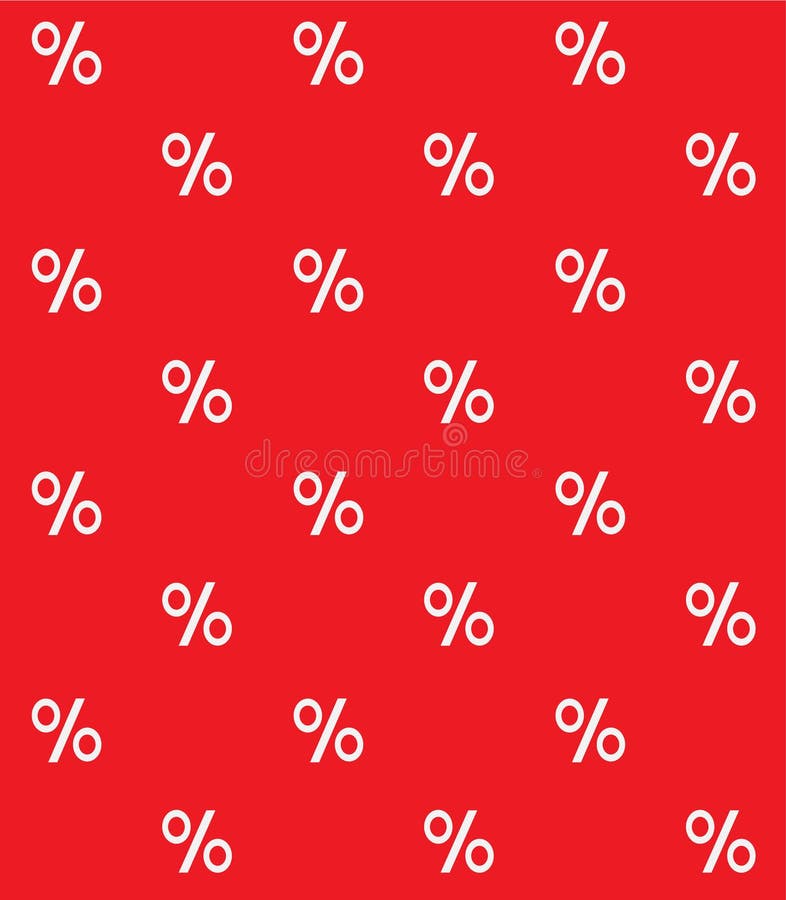 Vector Seamless Pattern of White Percent on Red Stock Vector ...