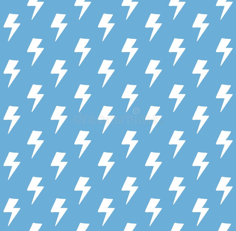 Vector Seamless Pattern of White Sketch Lightning Stock Vector ...