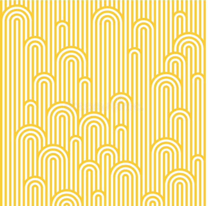 Vector Seamless Pattern with White and Yellow Waves. Minimalist Texture ...