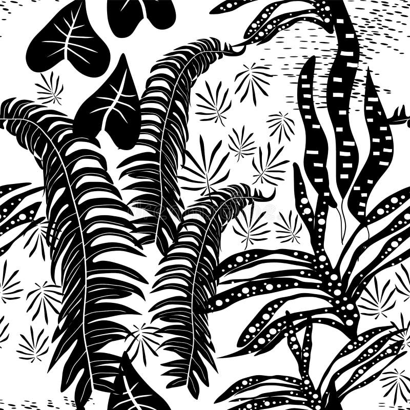 Vector Seamless. Pattern Wiht Abstract Tropical Leavers Stock Vector ...