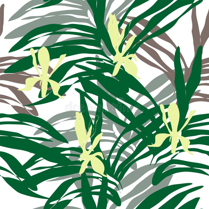 Vector Seamless. Pattern Wiht Abstract Tropical Leavers Stock Vector ...