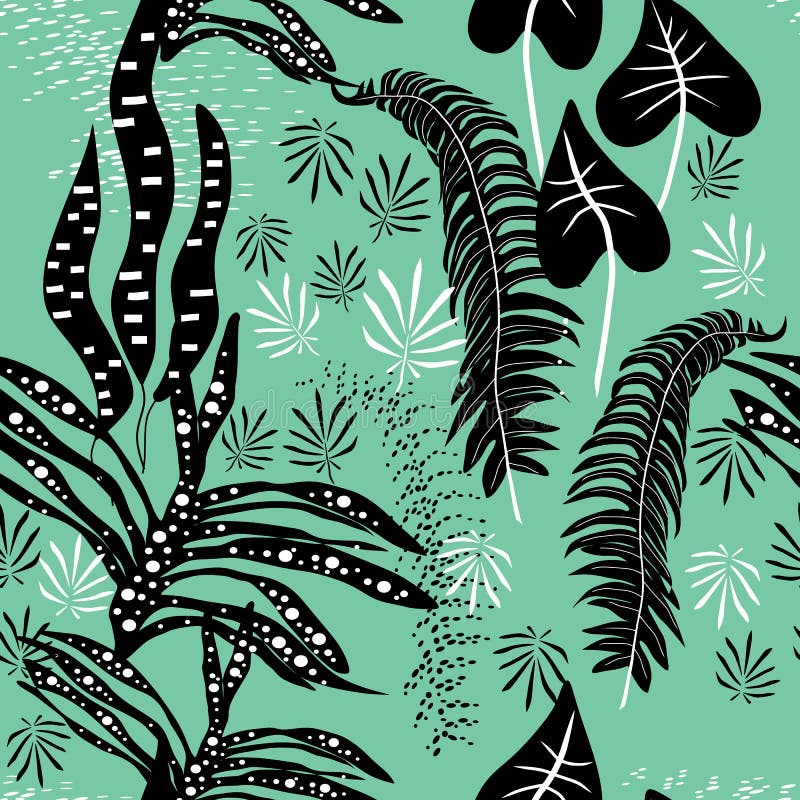 Vector Seamless. Pattern Wiht Abstract Tropical Leavers Stock Vector ...