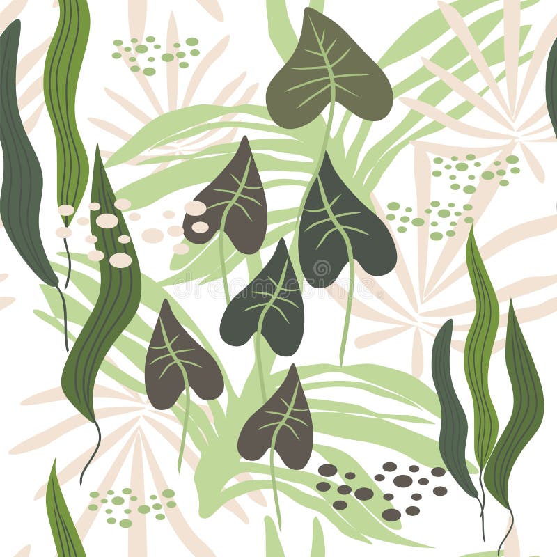 Vector Seamless. Pattern Wiht Abstract Tropical Leavers Stock Vector ...