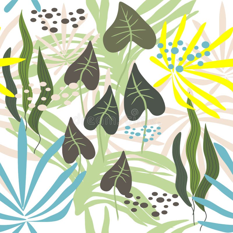 Vector Seamless. Pattern Wiht Abstract Tropical Leavers Stock Vector ...
