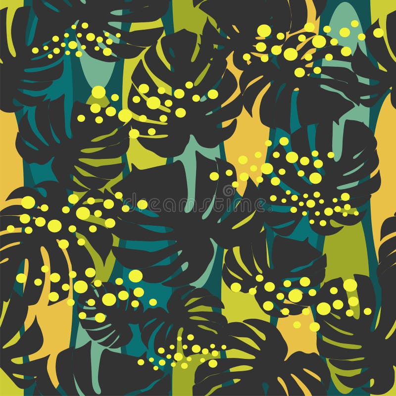 Vector Seamless. Pattern Wiht Abstract Tropical Leavers Stock Vector ...