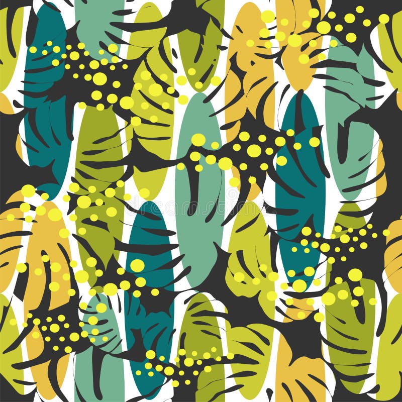 Vector Seamless. Pattern Wiht Abstract Tropical Leavers Stock Vector ...