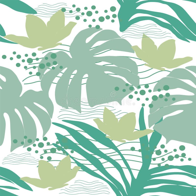 Vector Seamless. Pattern Wiht Abstract Tropical Leavers Stock Vector ...