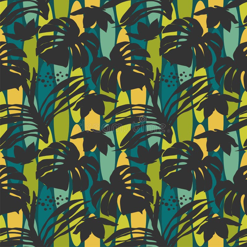 Vector Seamless. Pattern Wiht Abstract Tropical Leavers Stock Vector ...