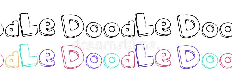 Seamless Word DOODLE Set. a Set of Horizontal Borders from the Word ...