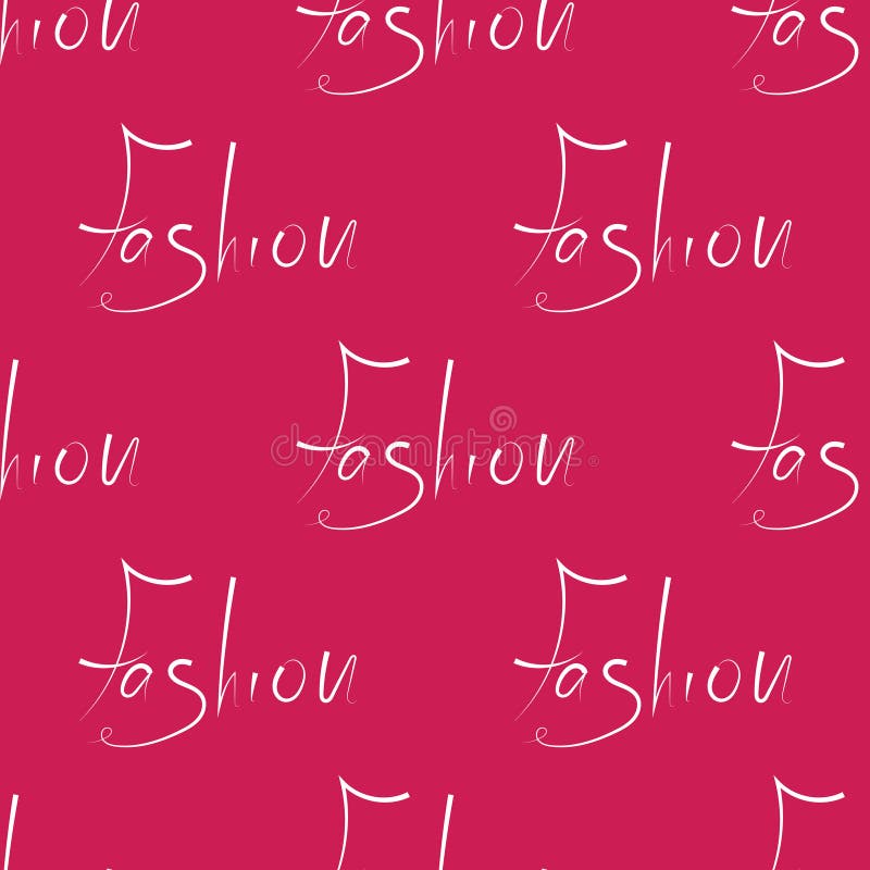 Vector Seamless Pattern with the Word Fashion. Stock Vector ...