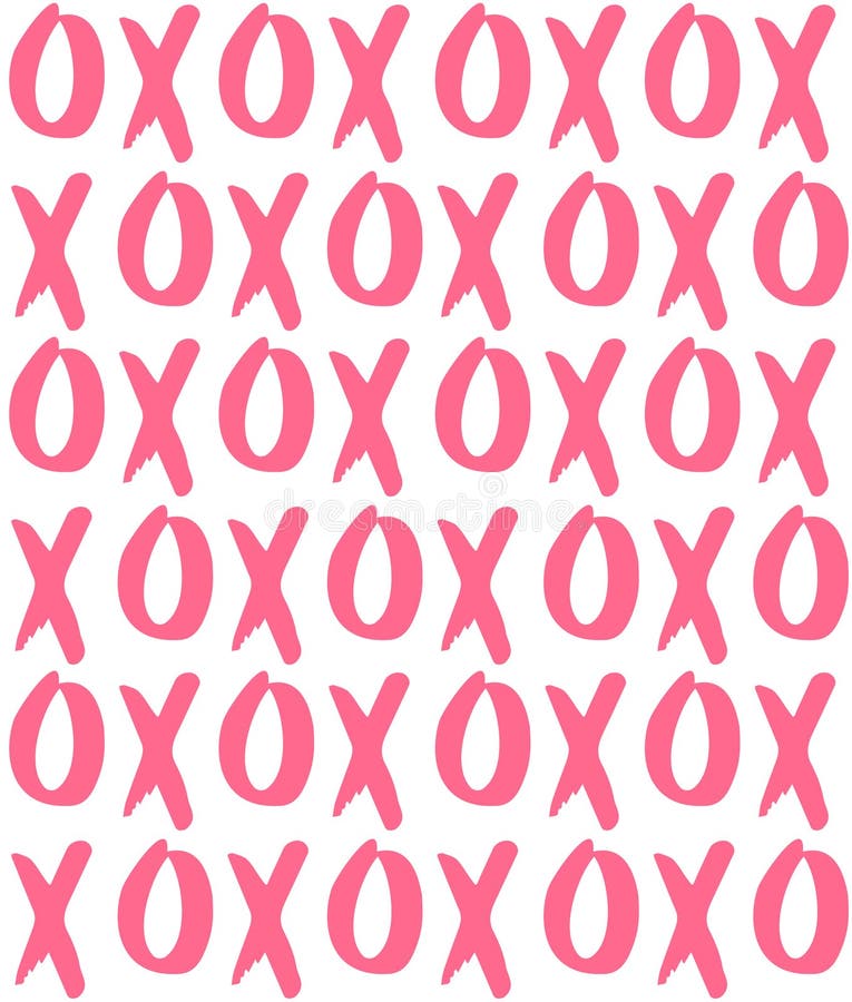 Vector Seamless Pattern of Xoxo Lettering Stock Vector - Illustration ...