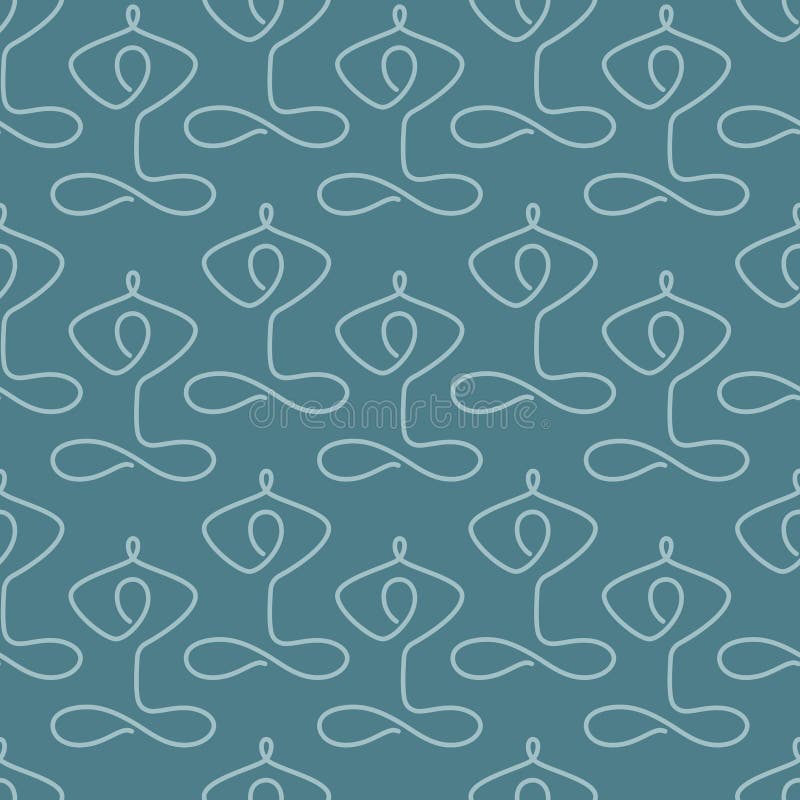 Vector Seamless Pattern with Yoga, Meditation. Healthy Lifestyle Stock ...