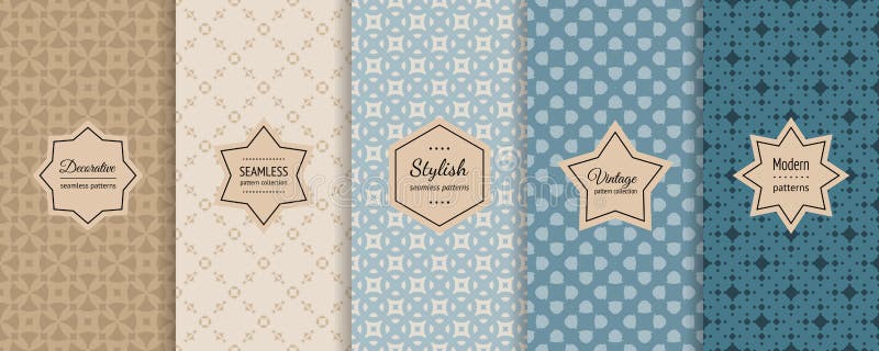 Vector Seamless Patterns Collection. Repeat Design for Decoration ...