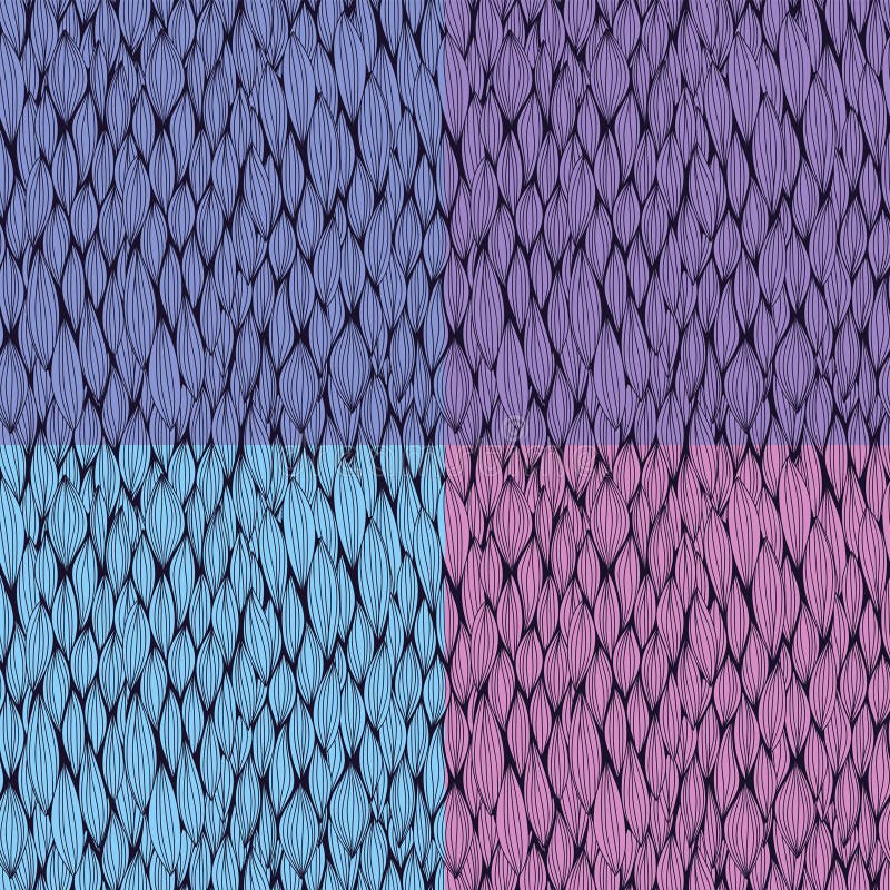 Vector Seamless Patterns with Curvy Elements Stock Vector ...