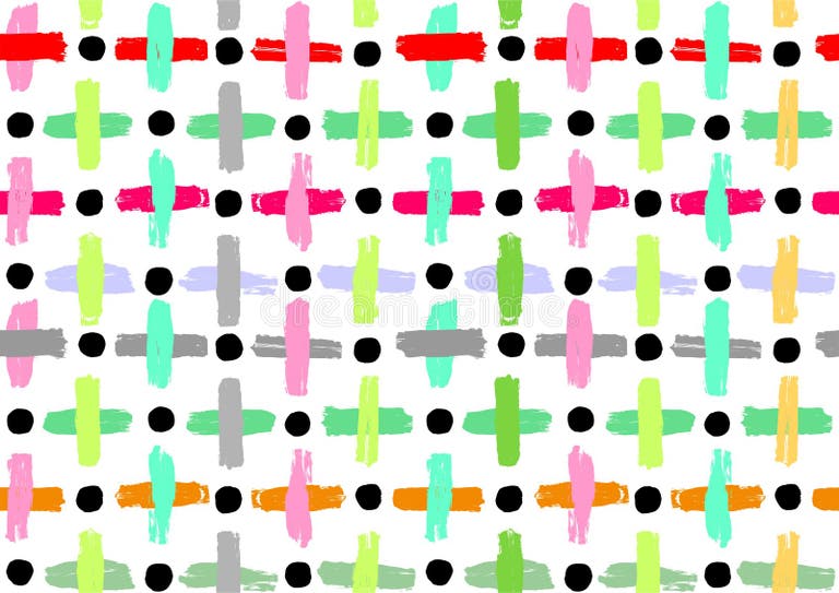 Vector Seamless Patterns, Vector Colorfull Painted Shapes, Cross ...