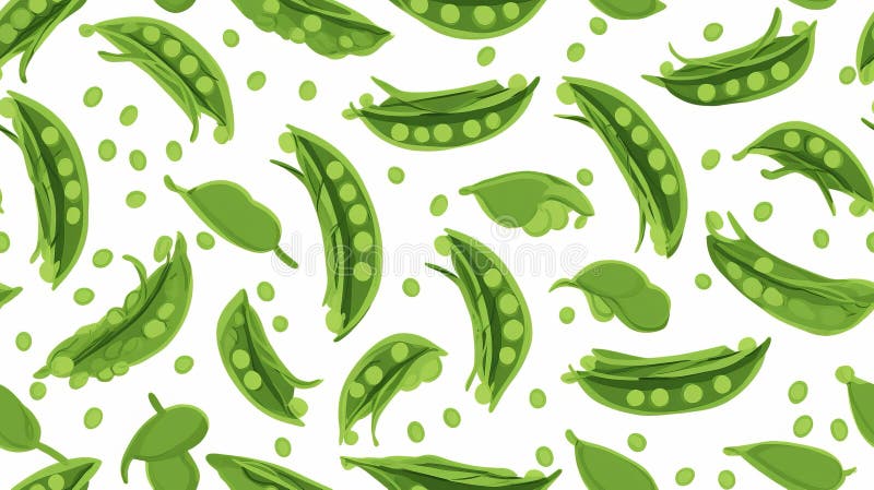 Vector Seamless Pea Pattern. Vegetable Pattern for Textiles, Culinary ...