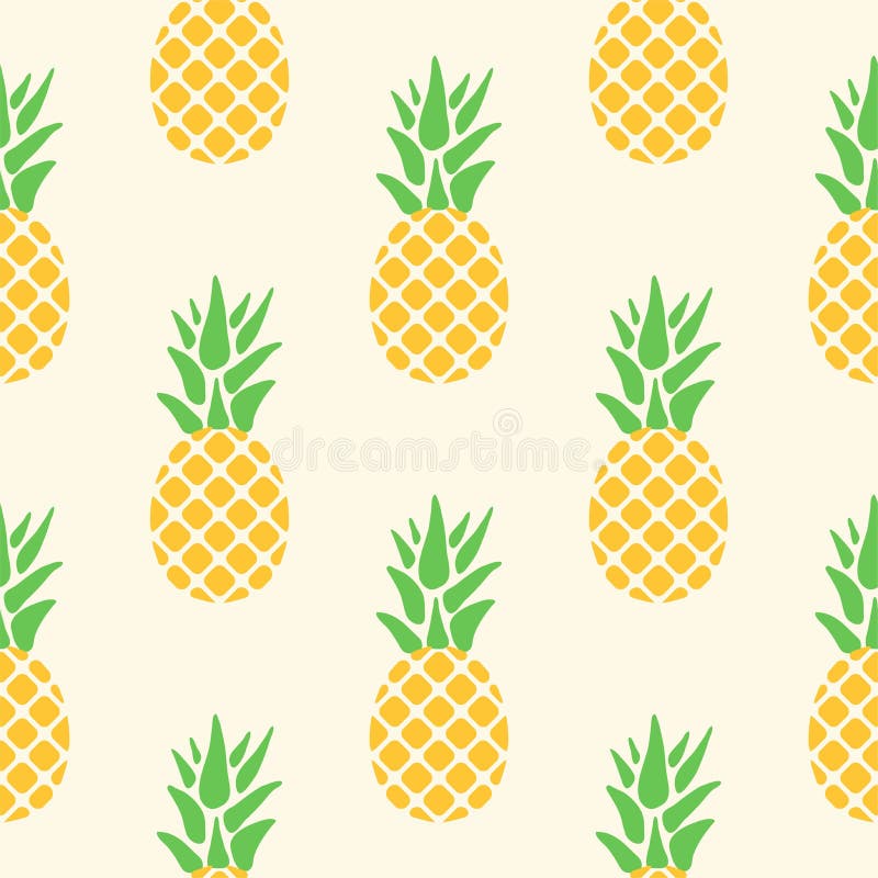 Vector Seamless Pineapple Pattern Stock Vector - Illustration of organic, fabric: 204947364