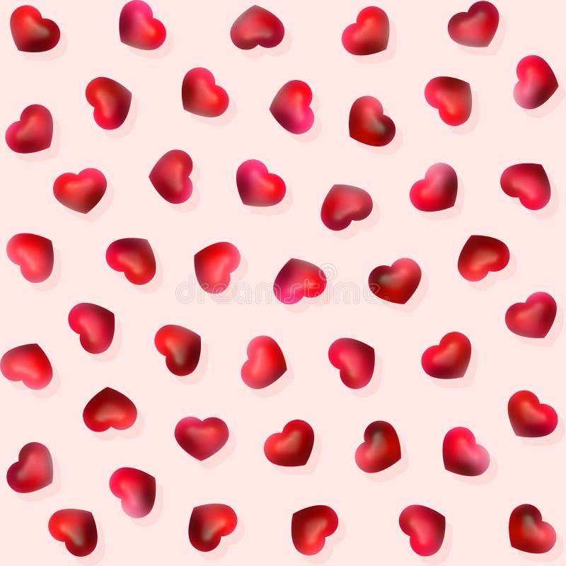 Vector Seamless Pink Shaded Hearts Lovely Pattern Stock Vector ...