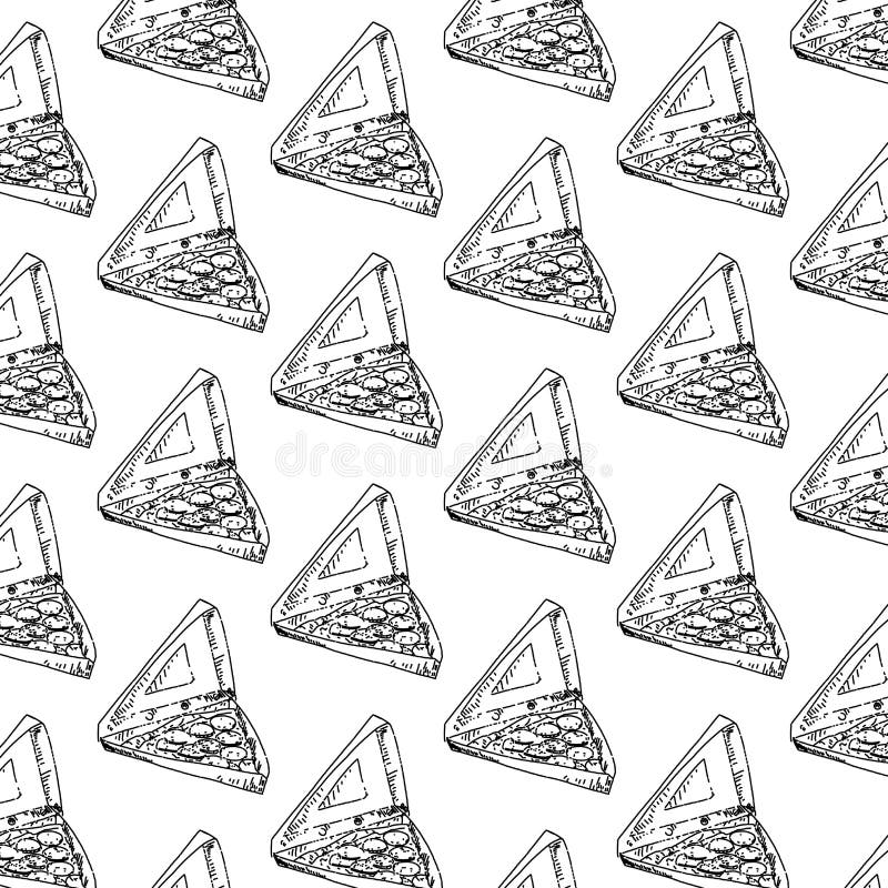 Vector Seamless Pizza Pattern Stock Vector - Illustration of background ...