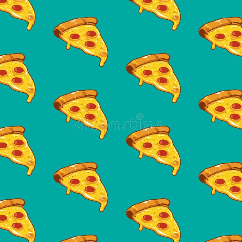 Vector Seamless Pizza Pattern Stock Vector - Illustration of graphic ...