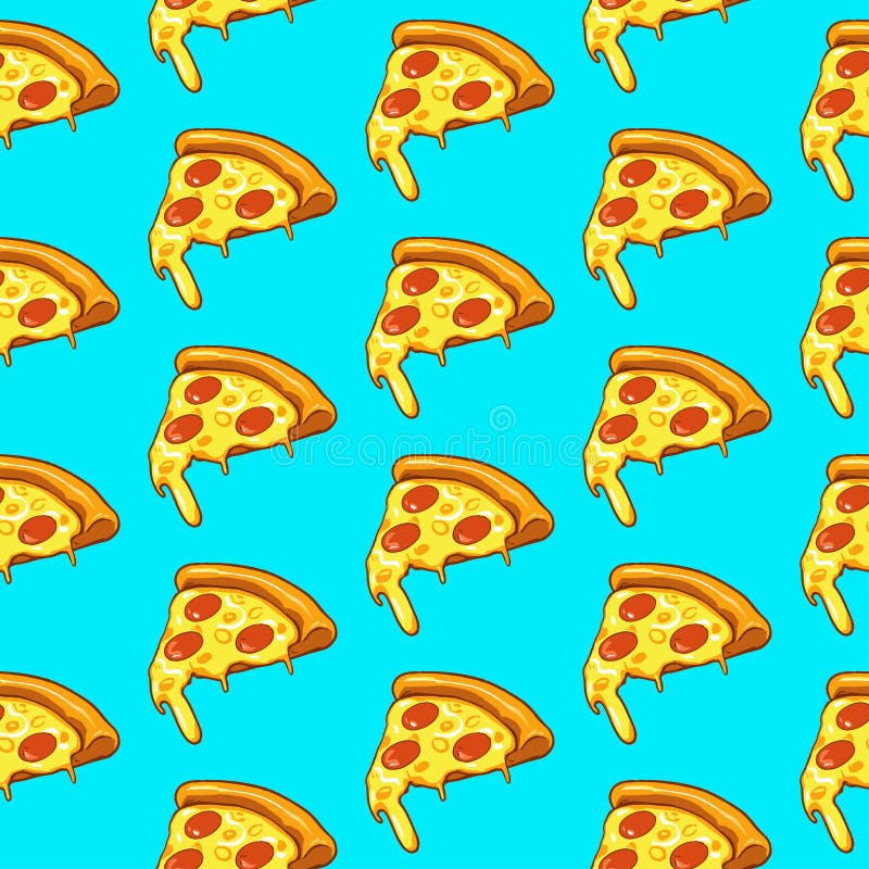 Vector Seamless Pizza Pattern Stock Vector - Illustration of wallpaper ...