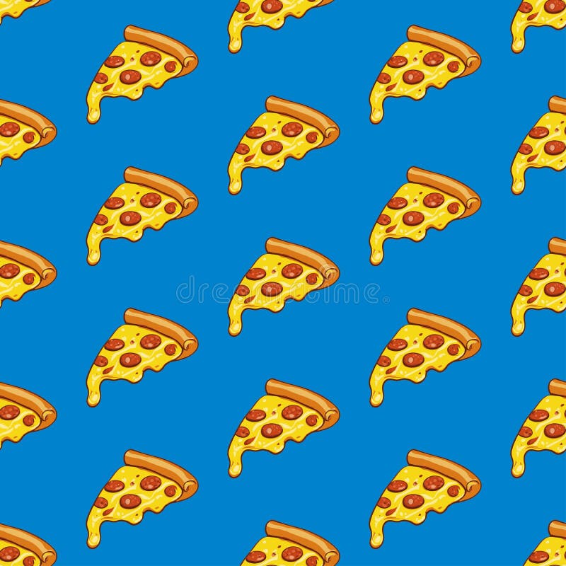 Vector Seamless Pizza Pattern Stock Vector - Illustration of slice ...
