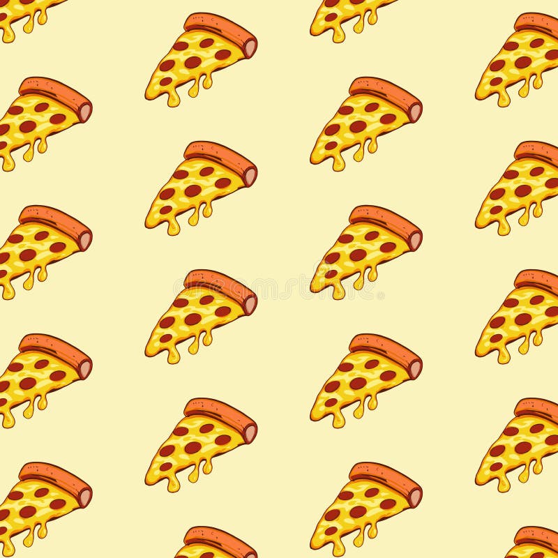 Vector Seamless Pizza Pattern Stock Vector - Illustration of fast ...