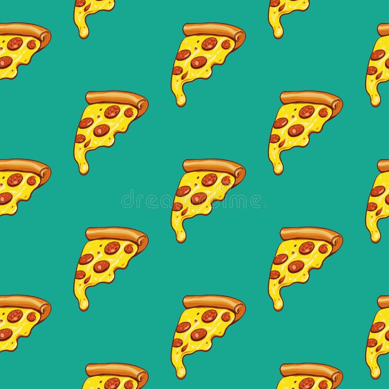 Vector Seamless Pizza Pattern Stock Vector - Illustration of hand ...