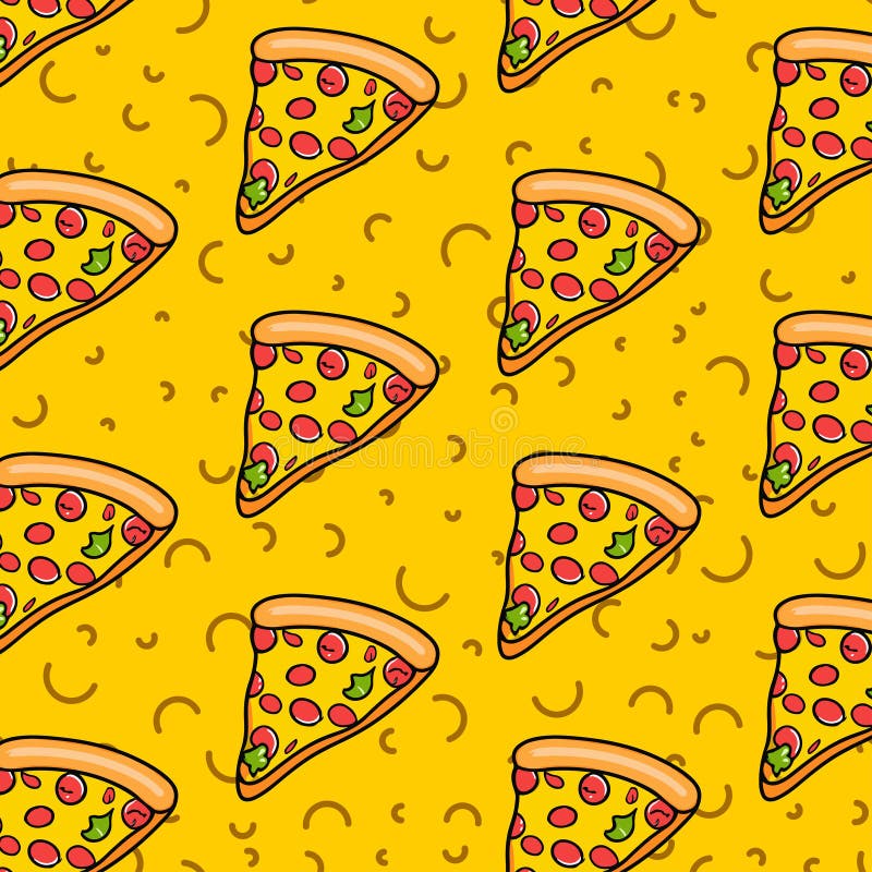 Vector Seamless Pizza Pattern Stock Vector - Illustration of cooking ...